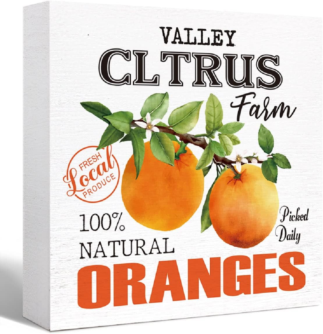 Farm Fresh Oranges Wood Box Sign Farm Oranges Wooden Block Sign Desk ...