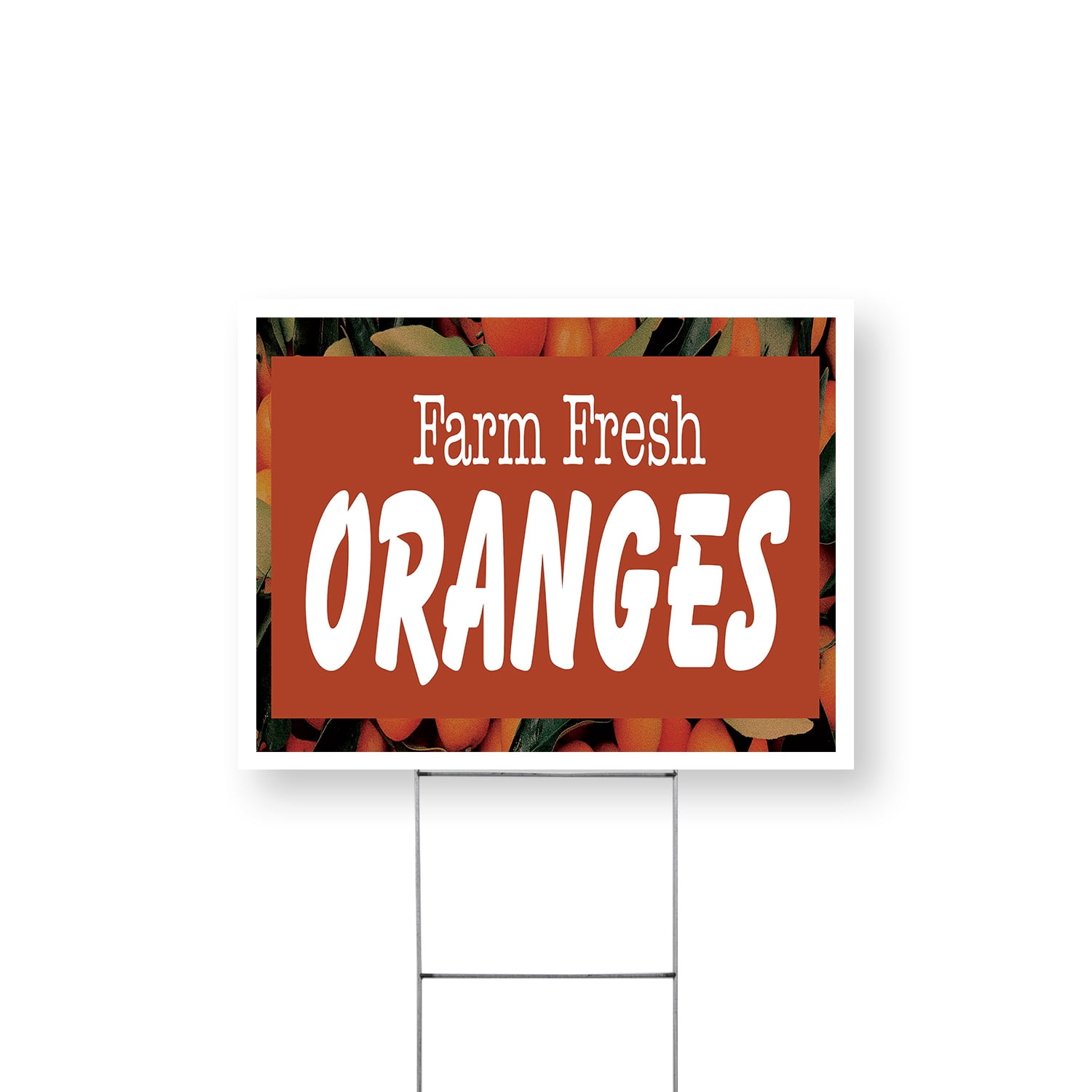 Farm Fresh Oranges Yard Sign 12 Inch x 16 Inch Double Sided ...