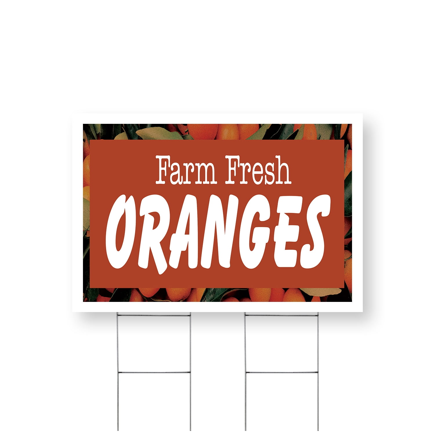 Farm Fresh Oranges Yard Sign 24 Inch x 36 Inch Double Sided ...
