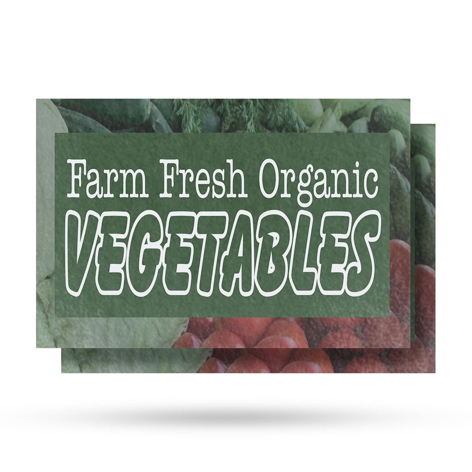 Farm Fresh Organic Vegetables Vinyl Decal 2 Pack of 18 Inch x 24 Inch ...