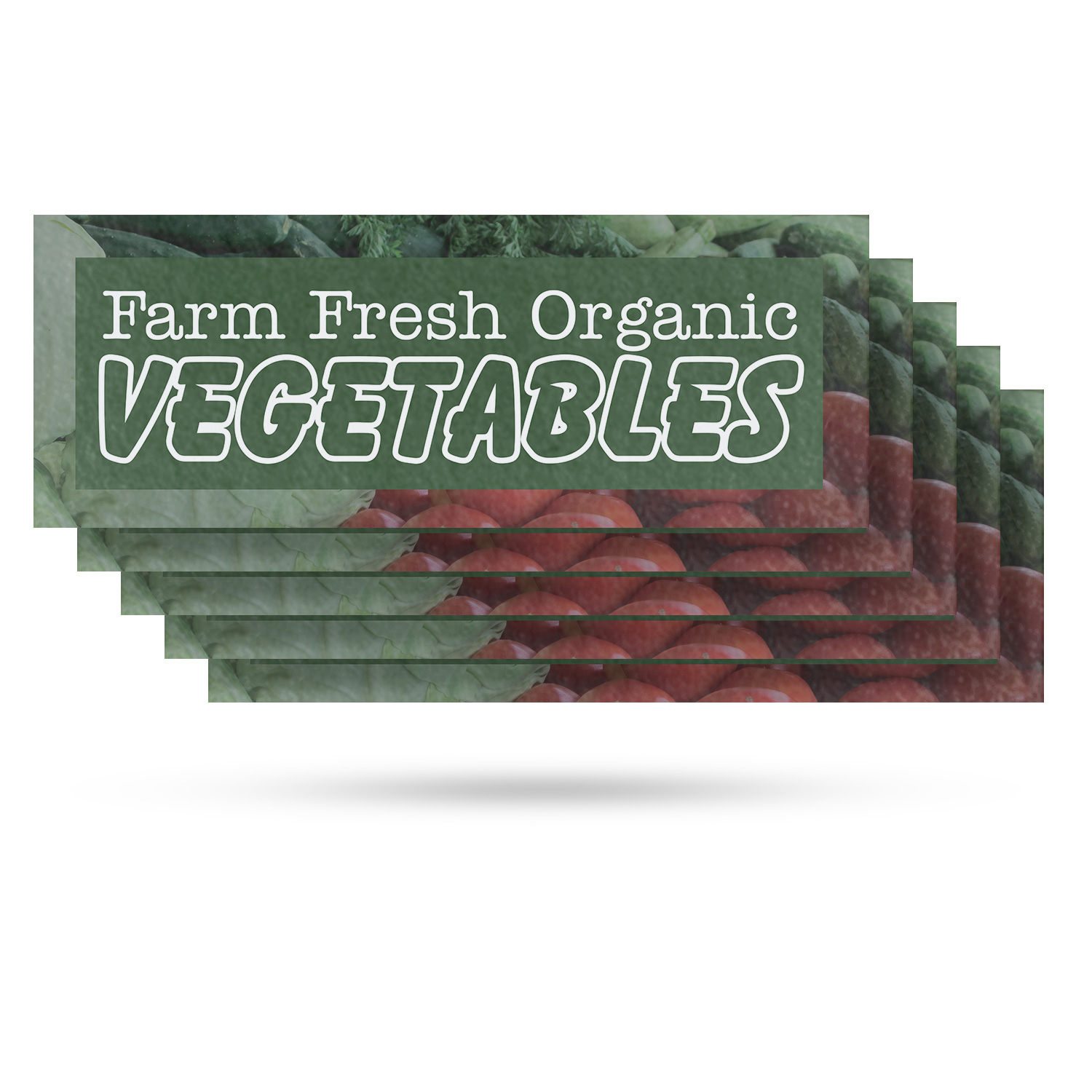 Farm Fresh Organic Vegetables Vinyl Decal 5 Pack of 12 Inch x 5 Inch ...