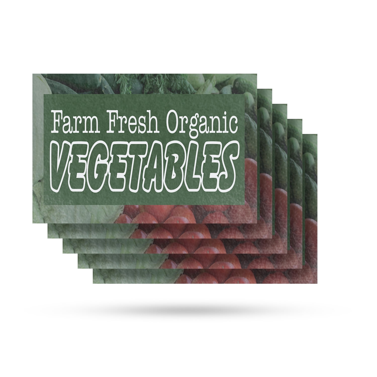 Farm Fresh Organic Vegetables Vinyl Decal 5 Pack of 18 Inch x 24 Inch ...