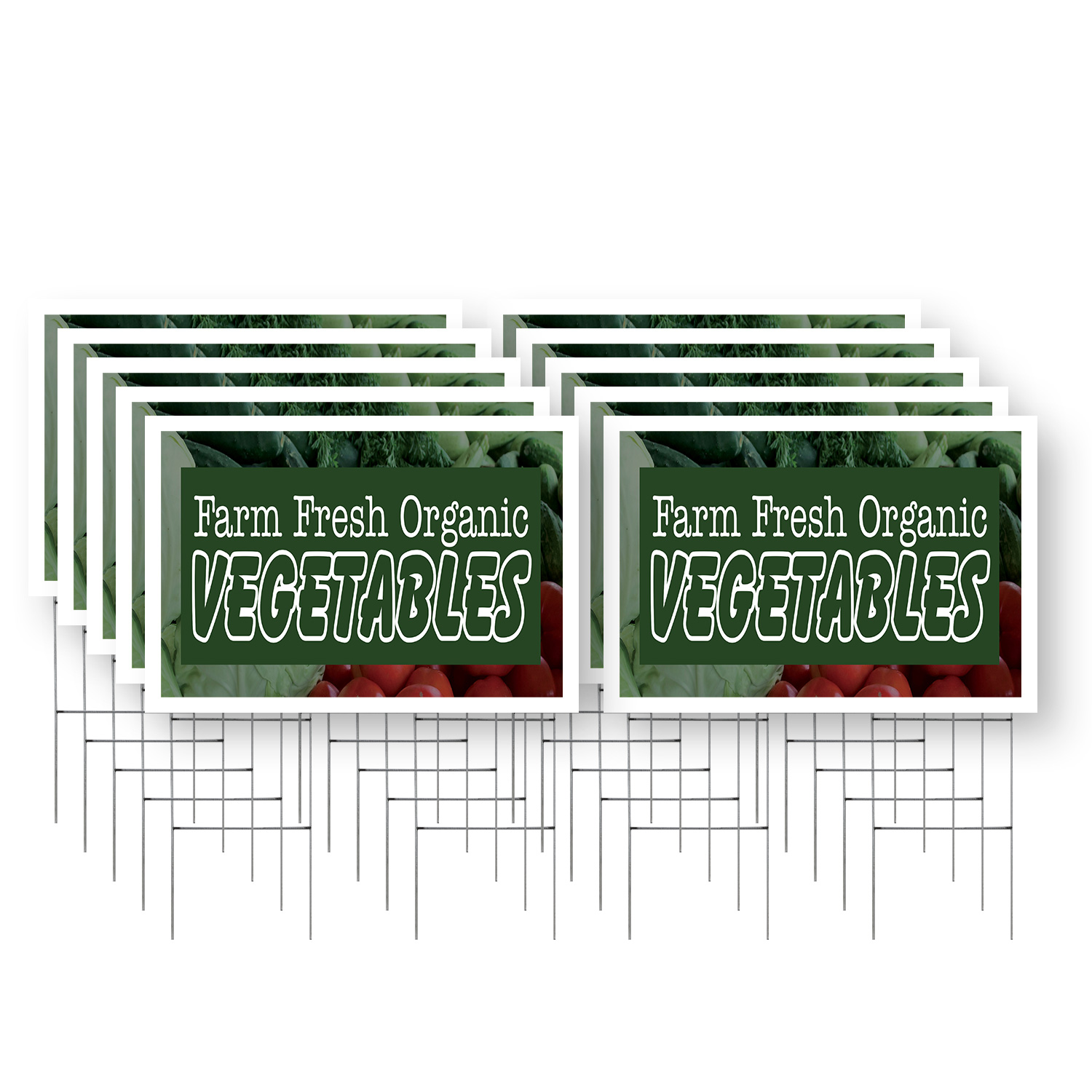 Farm Fresh Organic Vegetables Yard Sign 10 Pack of 24 Inch x 36 Inch ...