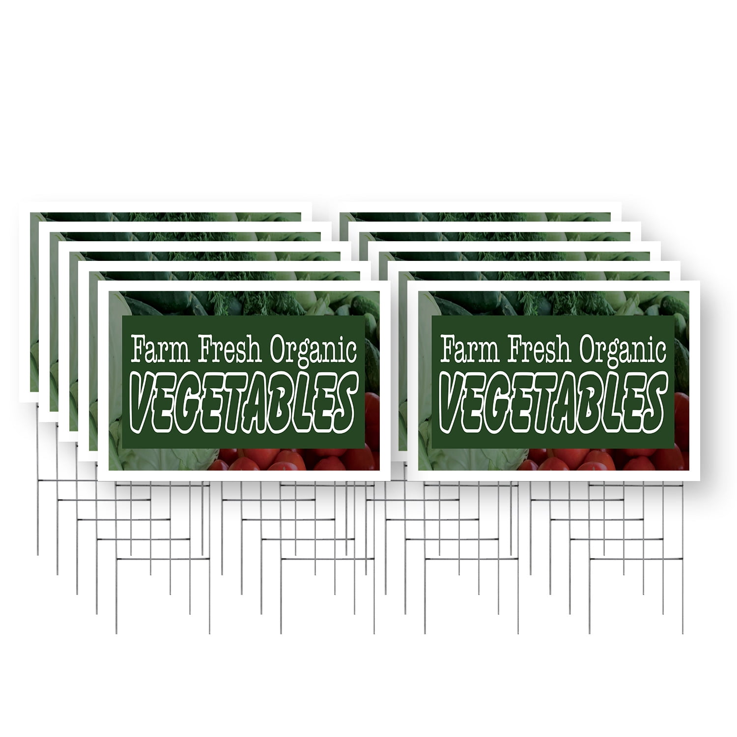 Farm Fresh Organic Vegetables Yard Sign 10 Pack of 24 Inch x 36 Inch ...