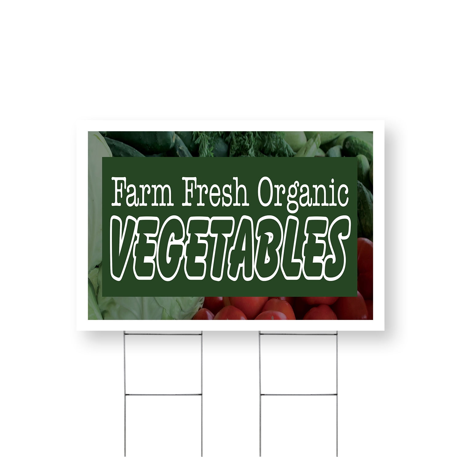 Farm Fresh Organic Vegetables Yard Sign 24 Inch x 36 Inch Single Sided ...
