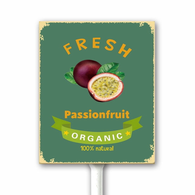 Farm Fresh Passionfruit 100% Nature Organic Fruit Metal Sign for ...