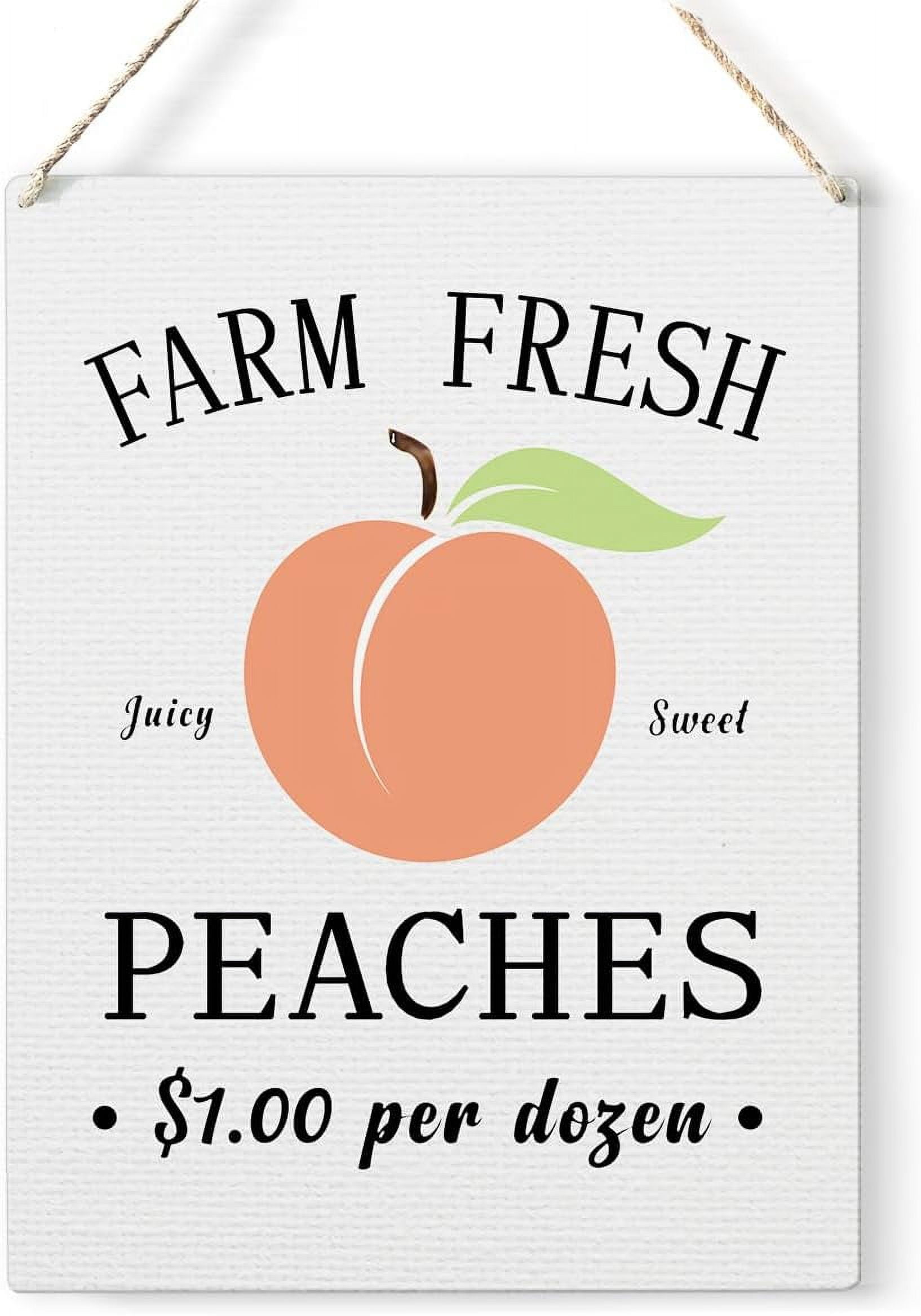 Farm Fresh Peaches Wood Sign Summer Peach Wooden Signs Rustic Hanging ...