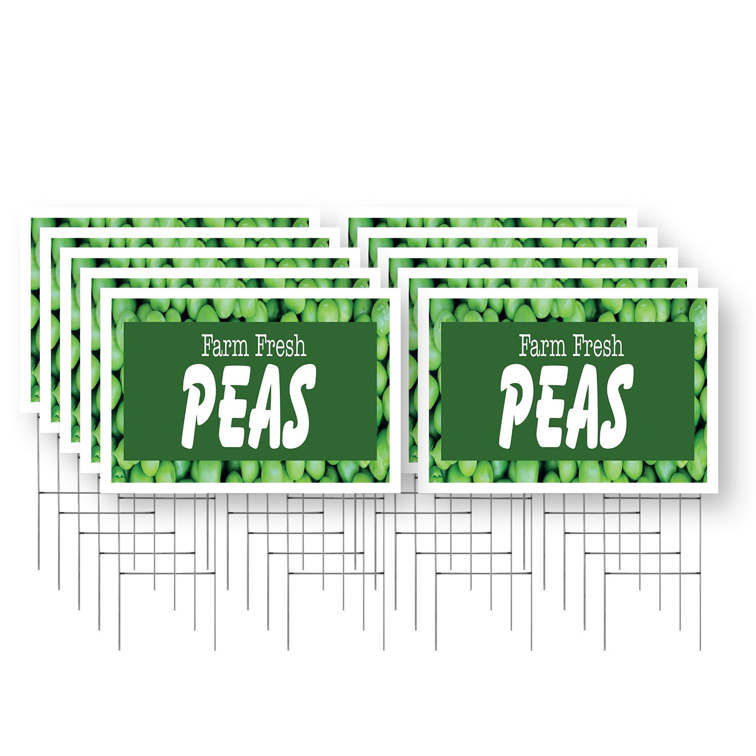 Farm Fresh Peas Yard Sign 10 Pack of 24 Inch x 36 Inch Double Sided ...