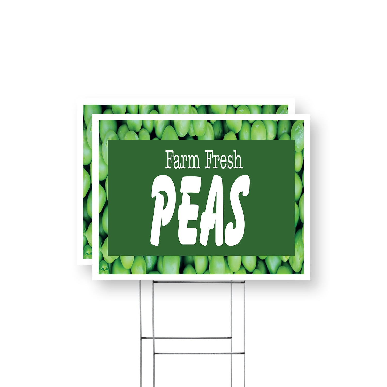 Farm Fresh Peas Yard Sign 2 Pack of 18 Inch x 24 Inch Double Sided ...