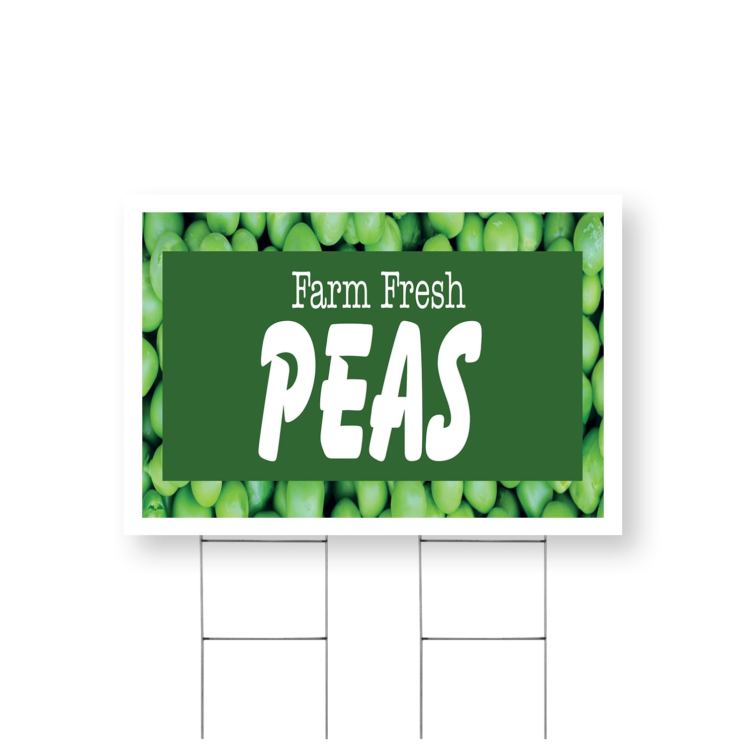 Farm Fresh Peas Yard Sign 24 Inch x 36 Inch Single Sided Weatherproof ...