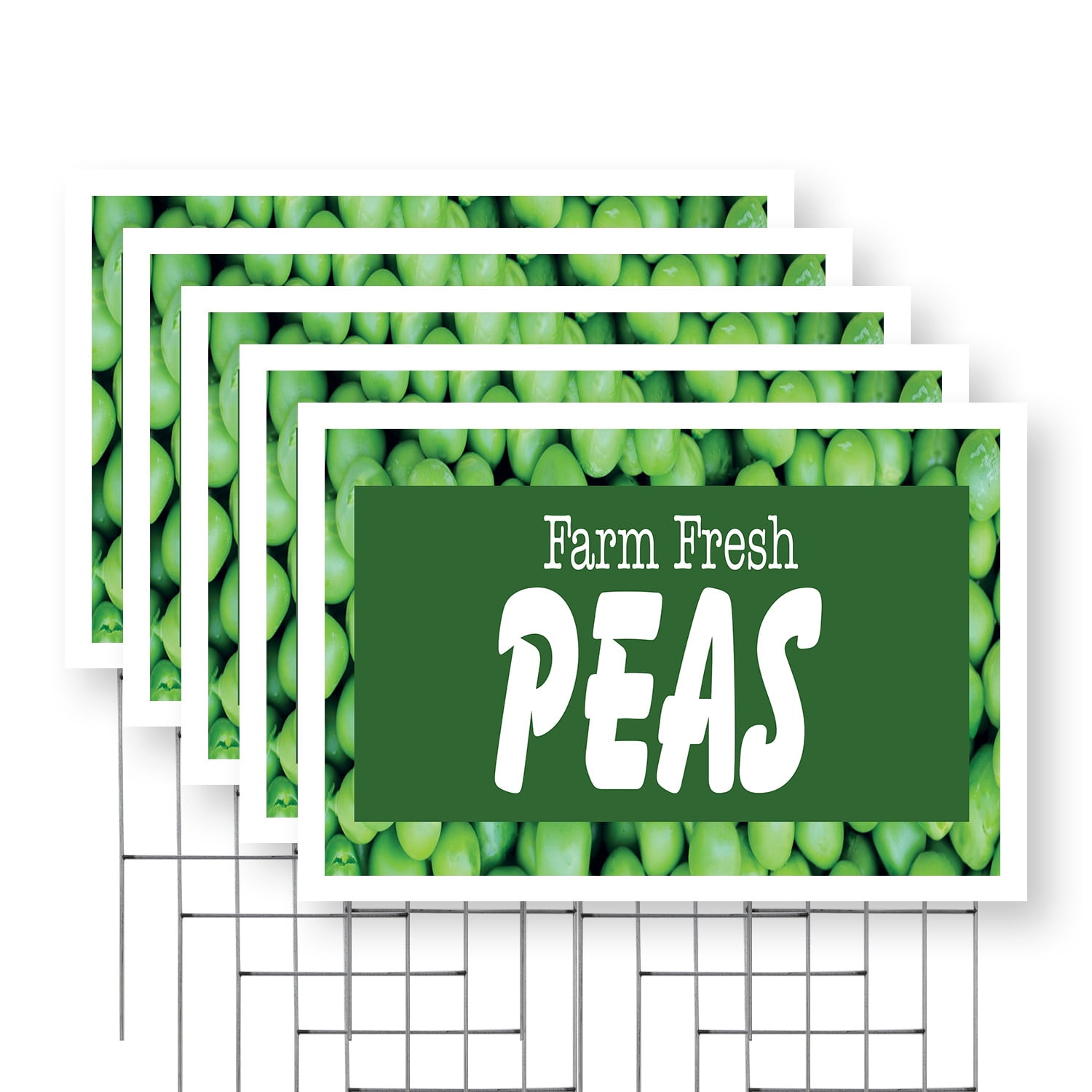 Farm Fresh Peas Yard Sign 5 Pack of 24 Inch x 36 Inch Single Sided ...