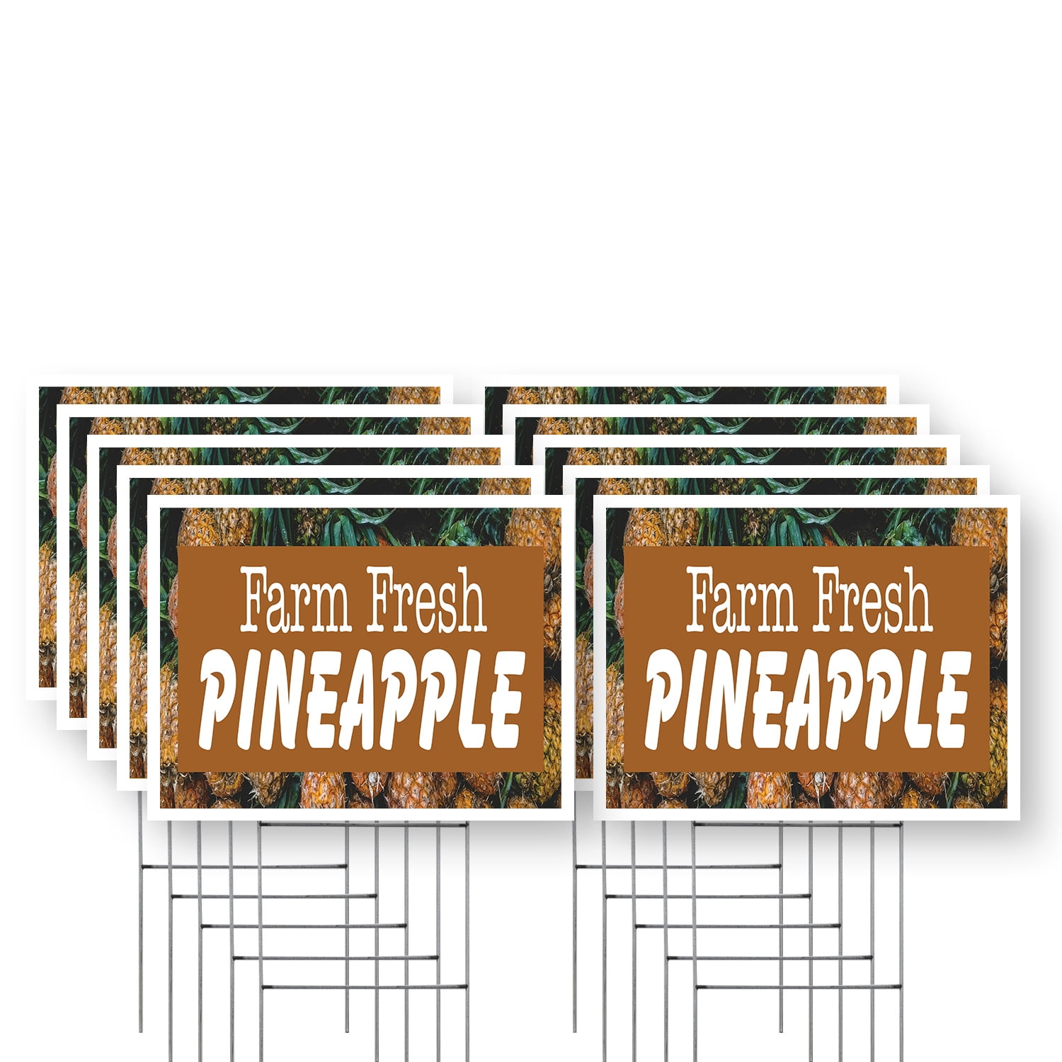 Farm Fresh Pineapples Yard Sign 10 Pack of 12 Inch x 16 Inch Single ...