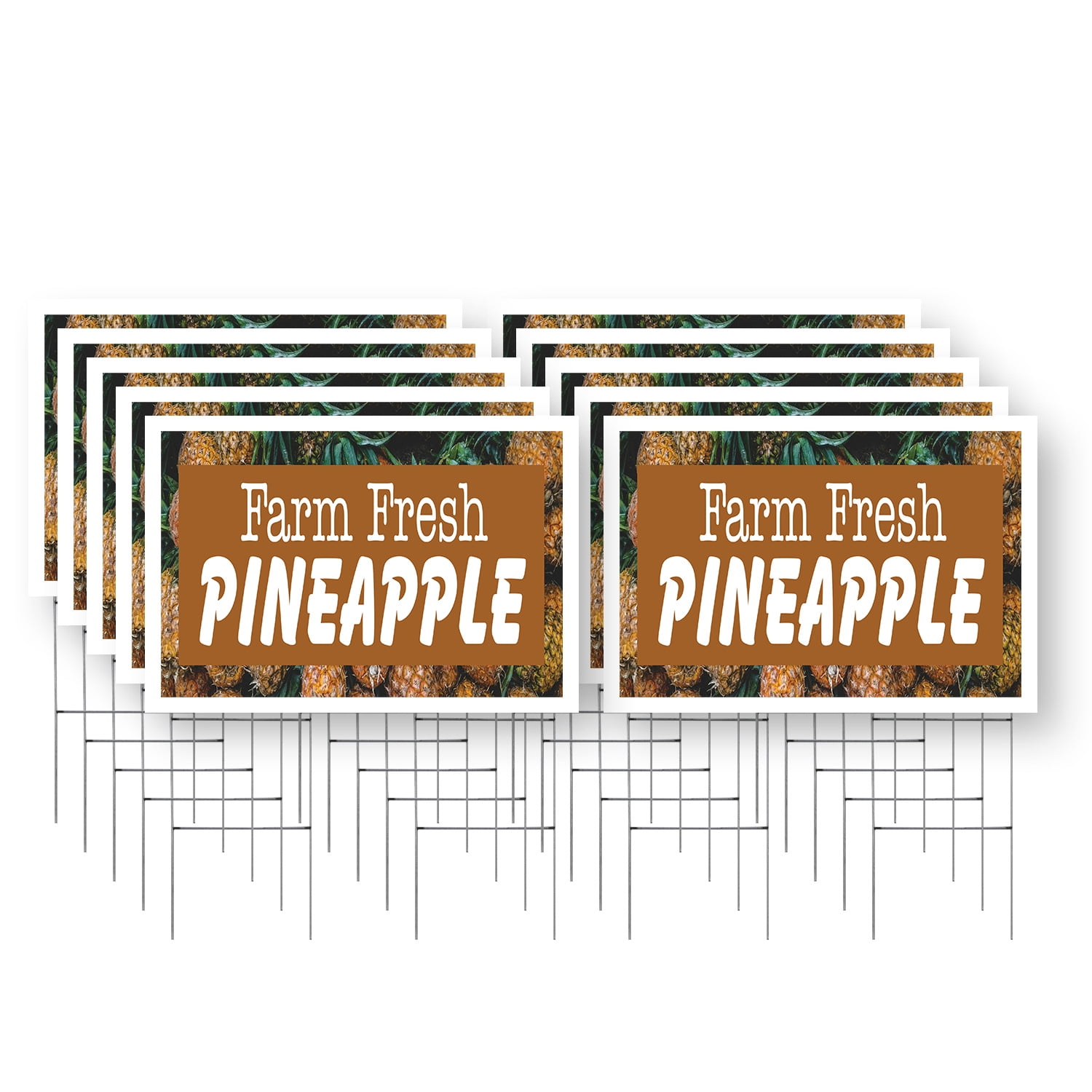 Farm Fresh Pineapples Yard Sign 10 Pack of 24 Inch x 36 Inch Single ...