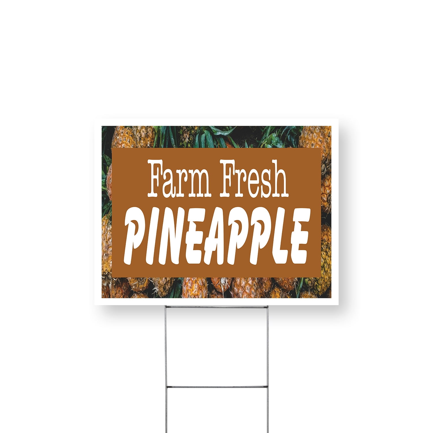 Farm Fresh Pineapples Yard Sign 18 Inch x 24 Inch Single Sided ...