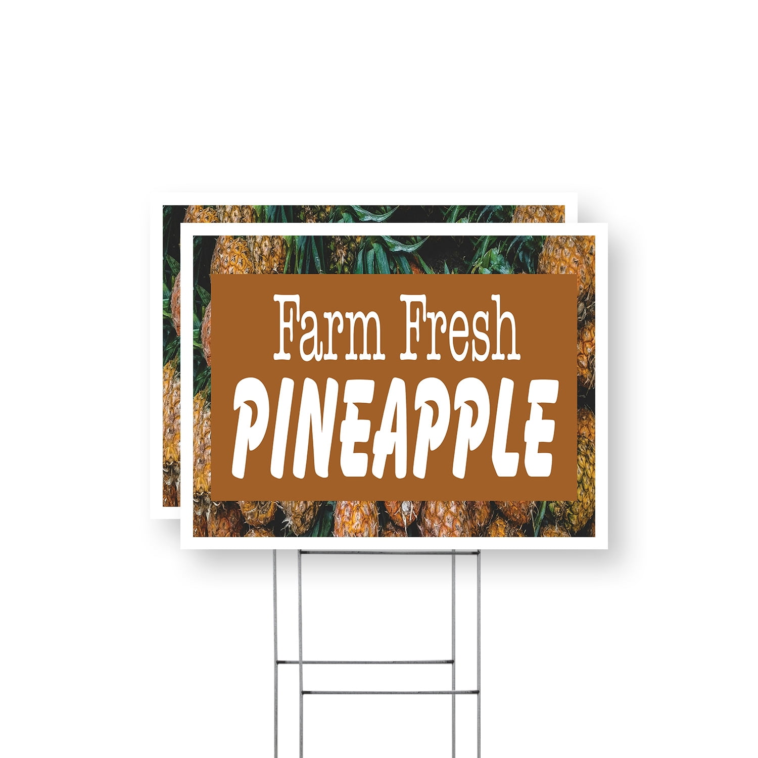 Farm Fresh Pineapples Yard Sign 2 Pack of 18 Inch x 24 Inch Double ...