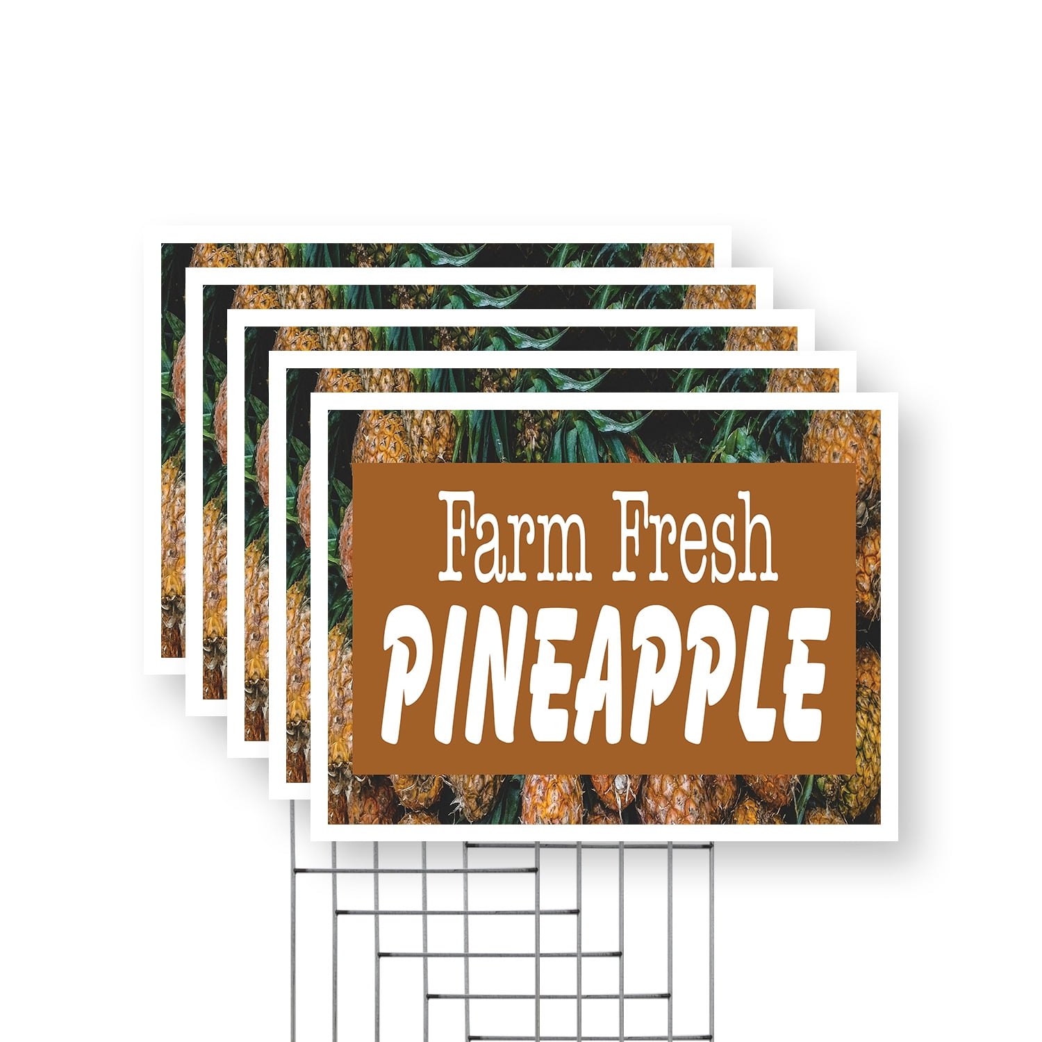 Farm Fresh Pineapples Yard Sign 5 Pack of 12 Inch x 16 Inch Single ...