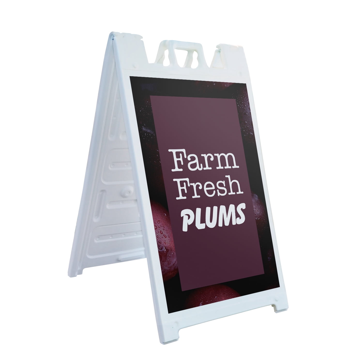 Farm Fresh Plums 24" x 36" Double Sided A-Frame Sidewalk Sign Includes ...