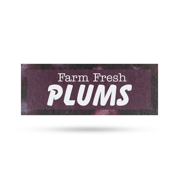 Farm Fresh Plums Vinyl Decal 24 Inch x 9 Inch Weatherproof Heavy-Duty ...