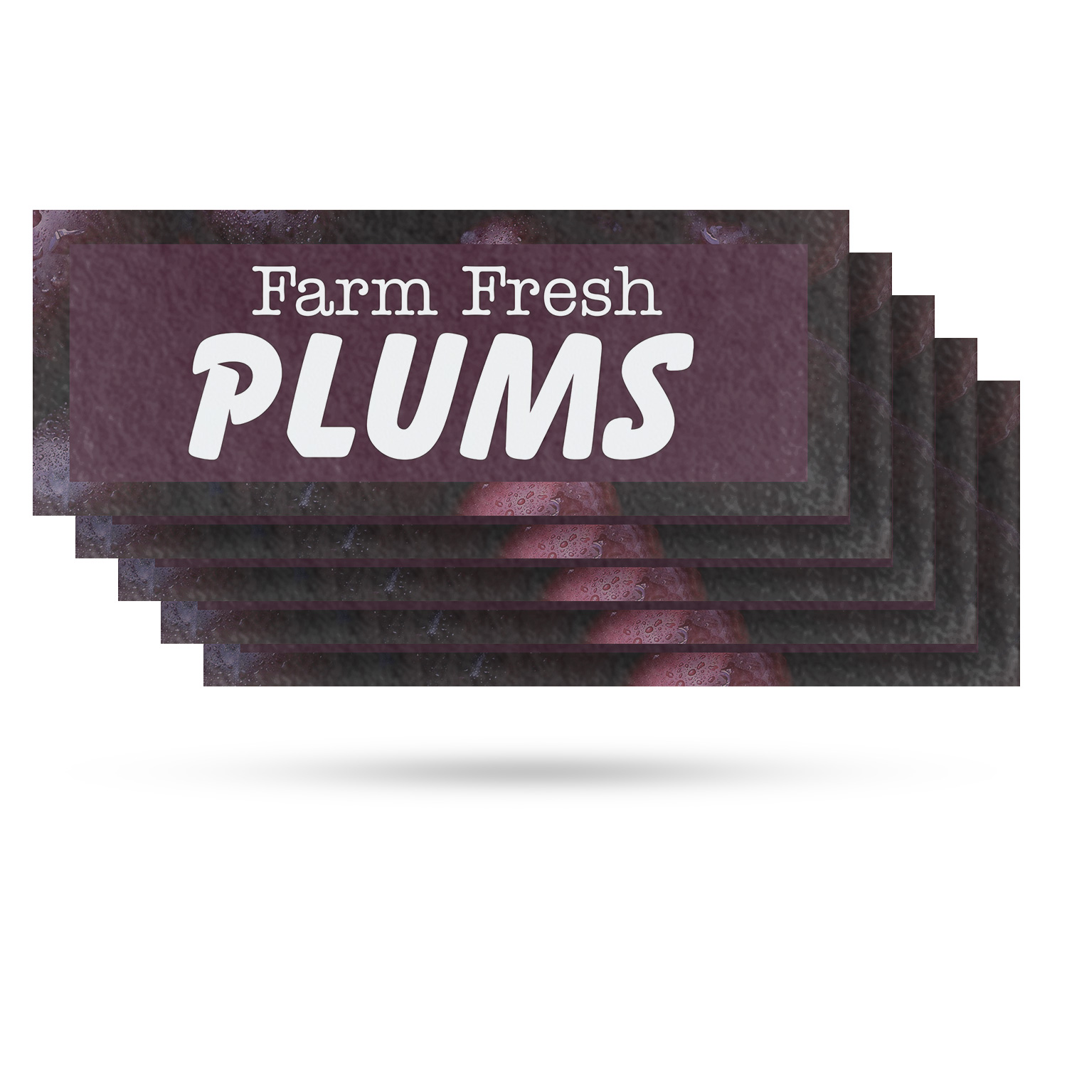 Farm Fresh Plums Vinyl Decal 5 Pack of 24 Inch x 9 Inch Weatherproof ...