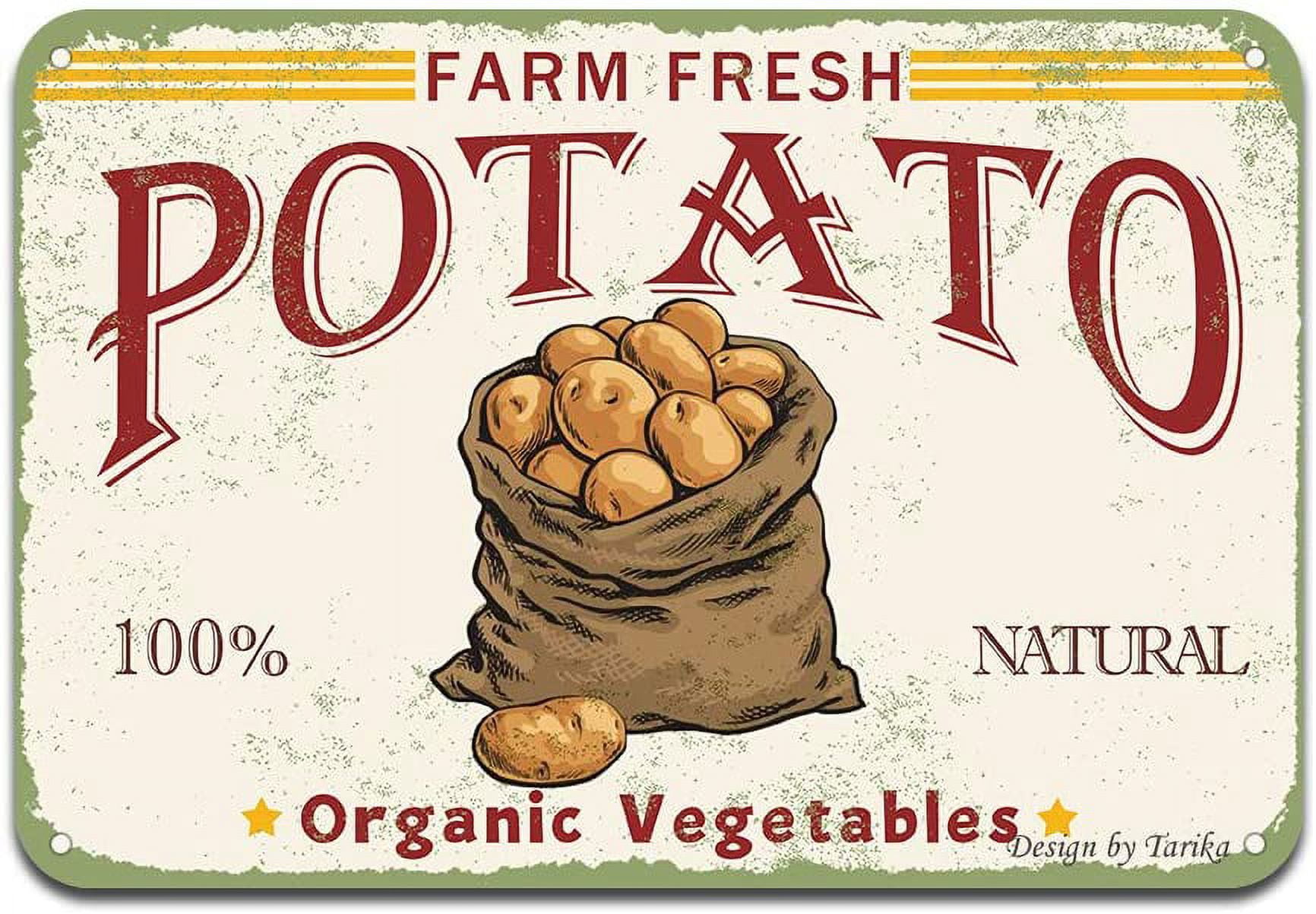 Farm Fresh Potato Metal Signs 8x12 Inch - Walmart.com