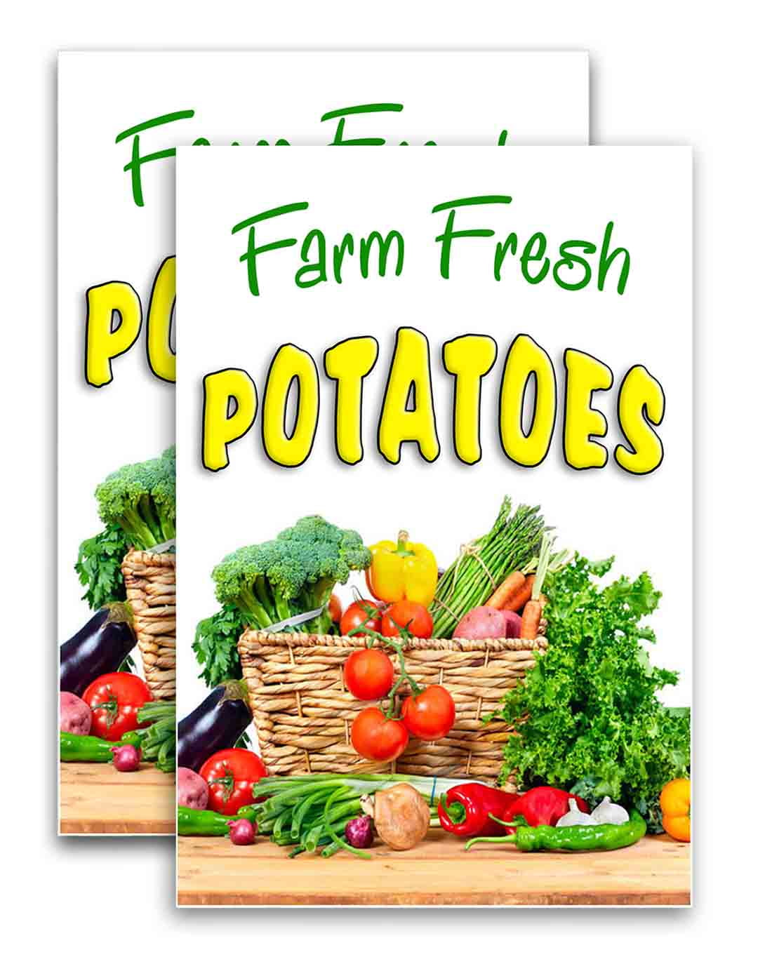 Farm Fresh Potatoes (24" X 36") Vinyl Decal Only (Pack of 2) |Sign ...