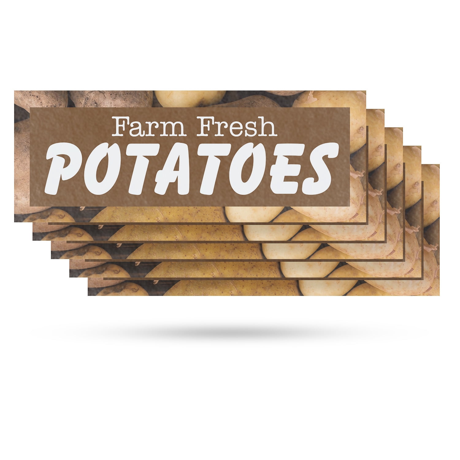 Farm Fresh Potatoes Vinyl Decal 5 Pack of 12 Inch x 5 Inch Weatherproof ...