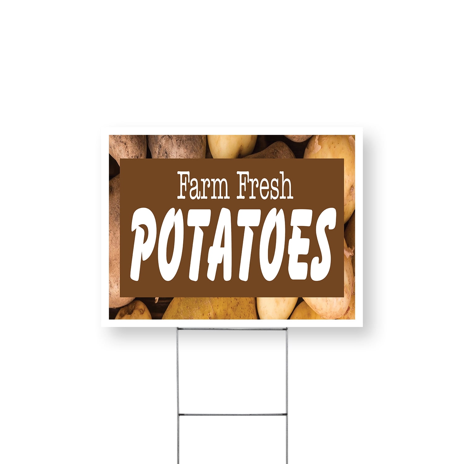 Farm Fresh Potatoes Yard Sign 12 Inch x 16 Inch Double Sided ...