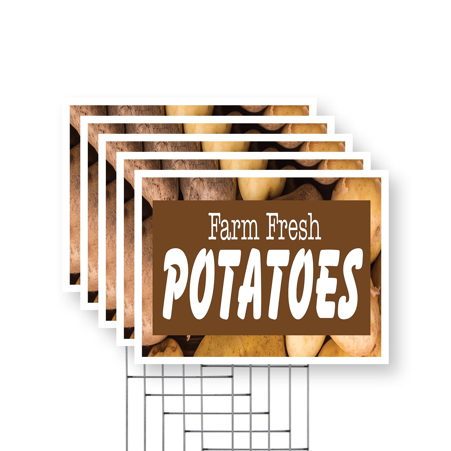 Farm Fresh Potatoes Yard Sign 5 Pack of 18 Inch x 24 Inch Double Sided ...