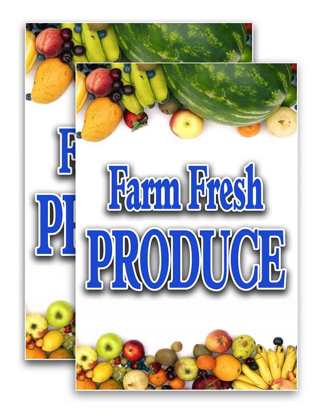 Farm Fresh Produce (24" X 36") Vinyl Decal Only (Pack of 2) |Sign ...