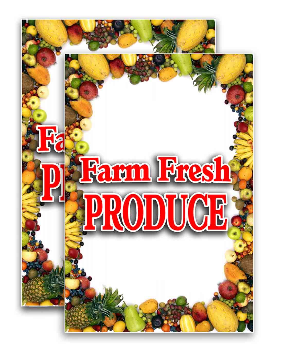 Farm Fresh Produce (24" X 36") Vinyl Decal Only (Pack of 2) |Sign ...