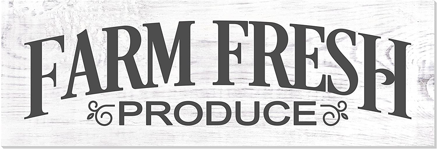Farm Fresh Produce Rustic Wood Farmhouse Wall Sign 12x36 - Walmart.com