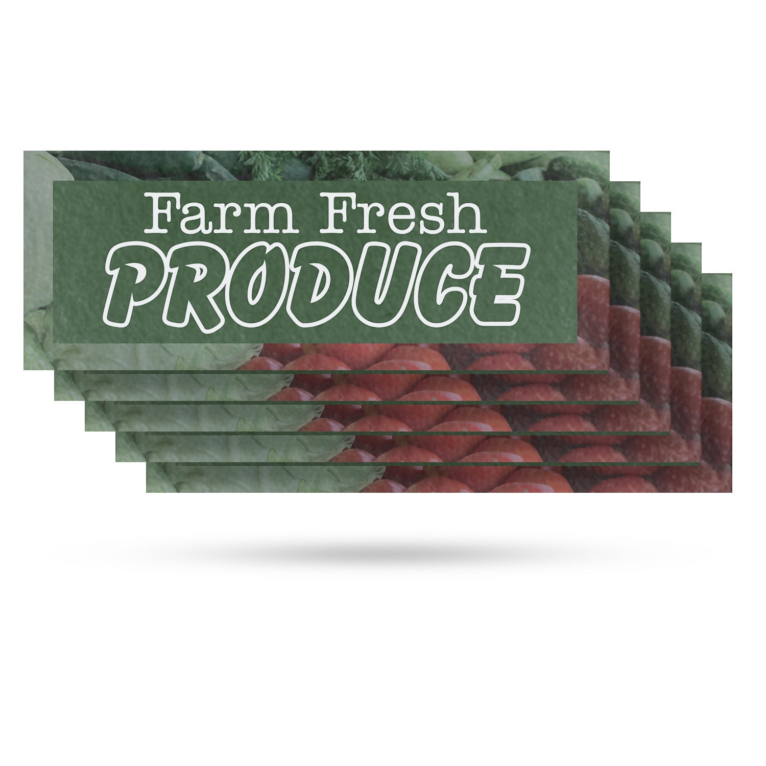 Farm Fresh Produce Vinyl Decal 5 Pack of 12 Inch x 5 Inch Weatherproof ...