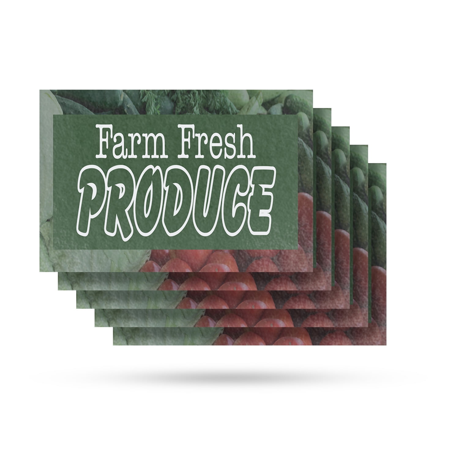Farm Fresh Produce Vinyl Decal 5 Pack of 18 Inch x 24 Inch Weatherproof ...