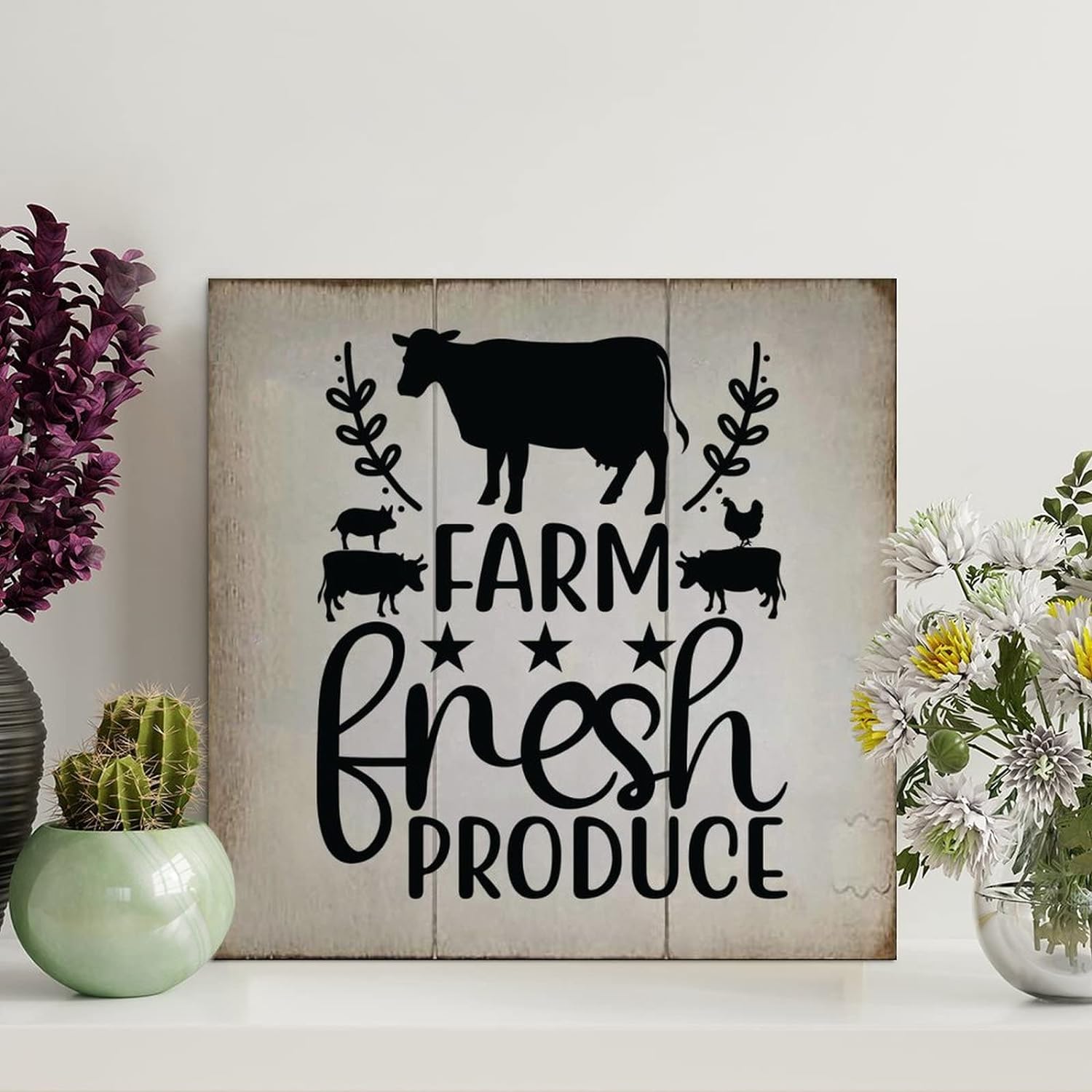 Farm Fresh Produce Wood Signs Vintage Funny Wood Plaque Farm ...