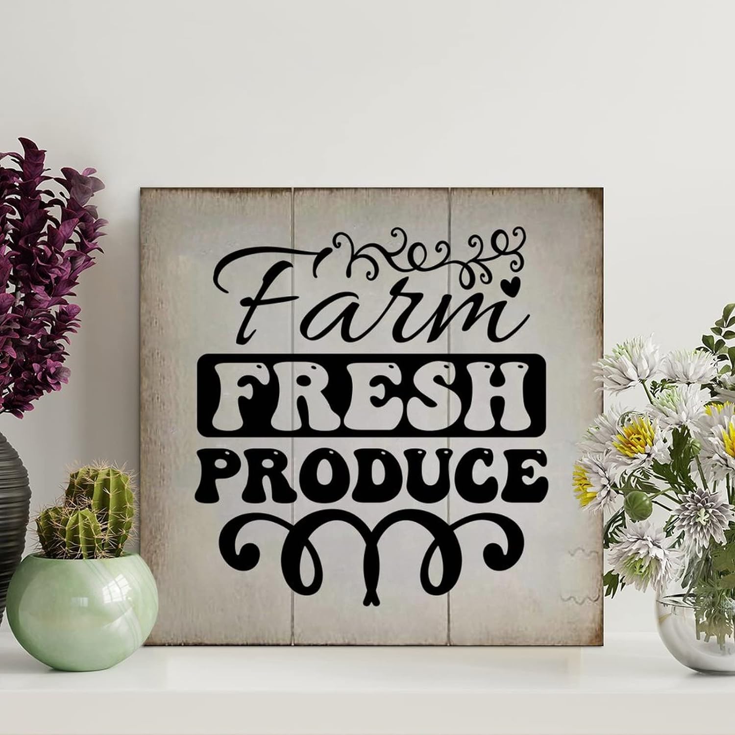 Farm Fresh Produce Wood Signs Vintage Wood Plaque Farm Motivational ...
