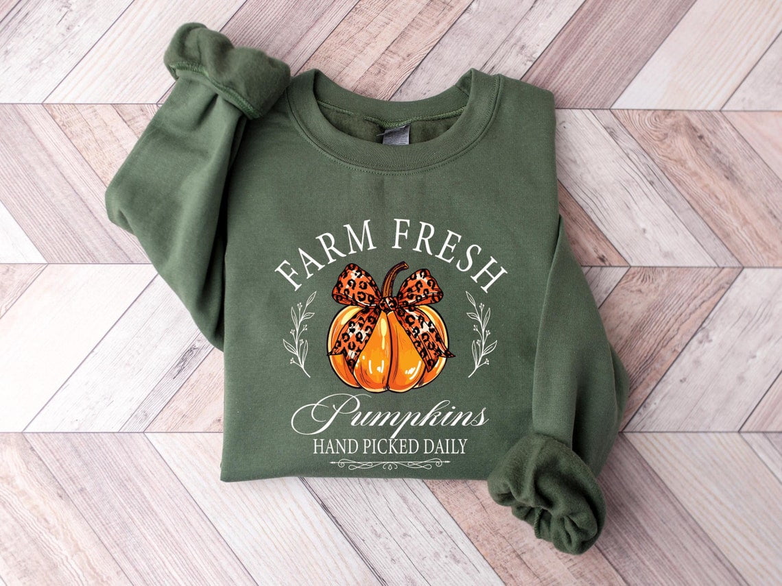 Farm Fresh Pumpkins Hand Picked Daily, Pumpkin Sweatshirt, Fall Sweater ...