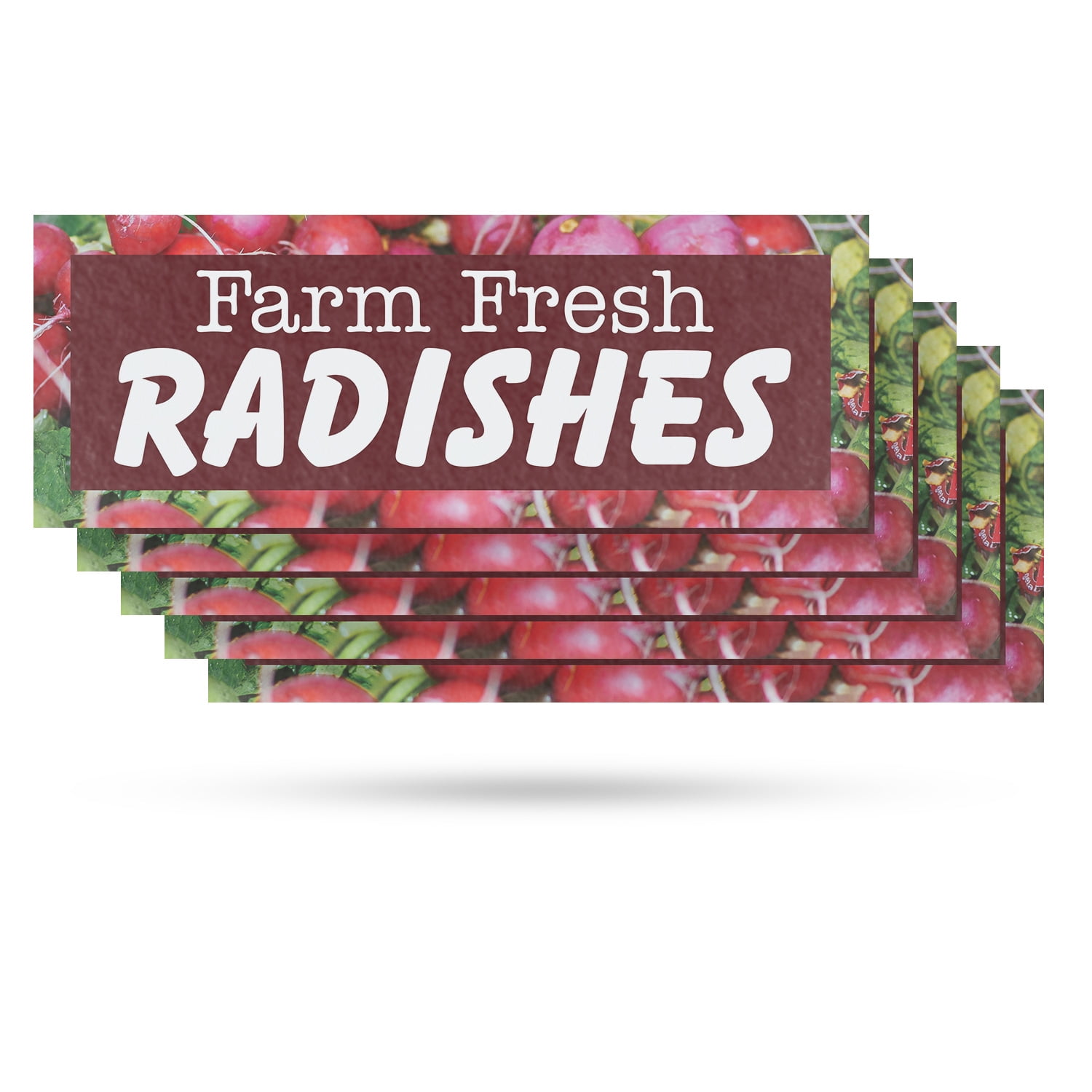 Farm Fresh Radishes Vinyl Decal 5 Pack of 24 Inch x 9 Inch Weatherproof ...