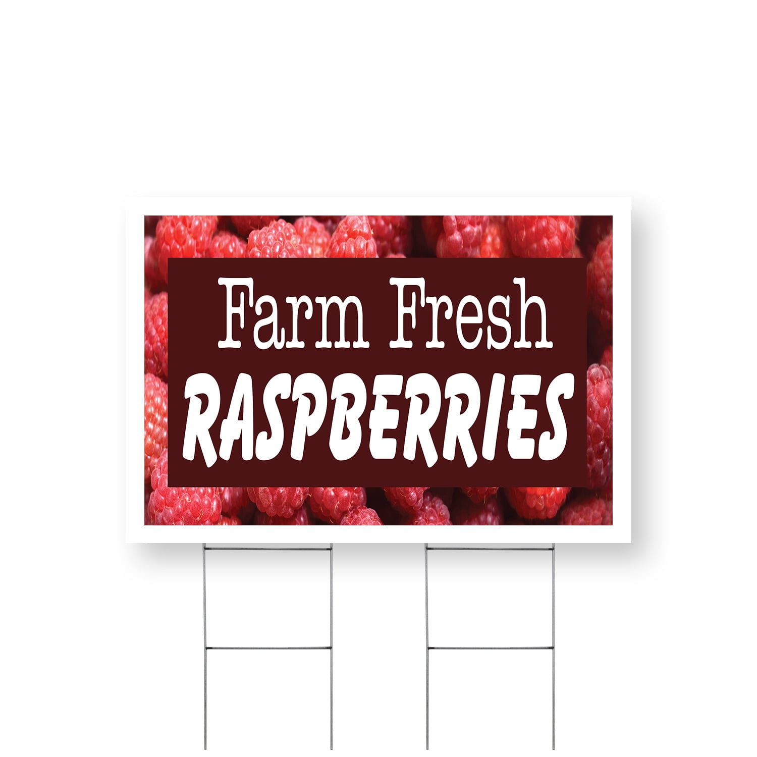 Farm Fresh Raspberries Yard Sign 24 Inch x 36 Inch Double Sided ...