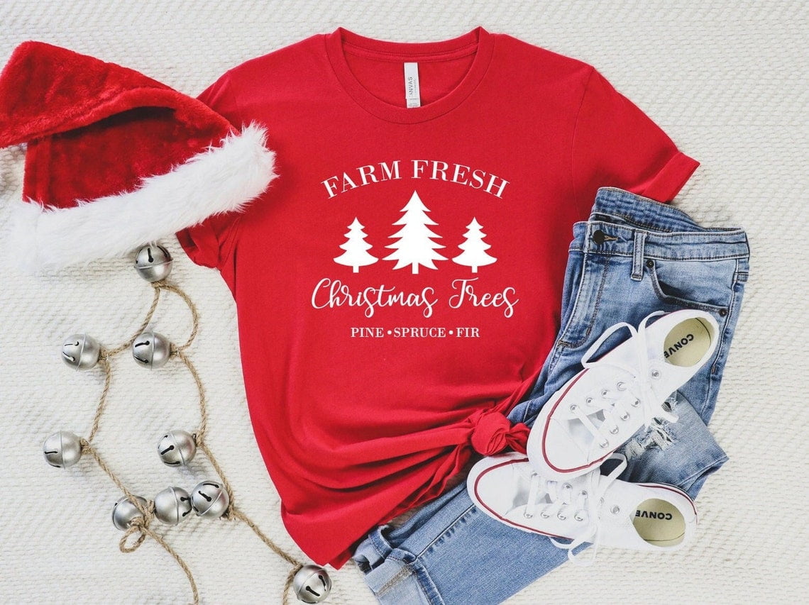 Farm Fresh Season Trees T-Shirt, Pine Spruce Fir Shirt, Season Tree T ...
