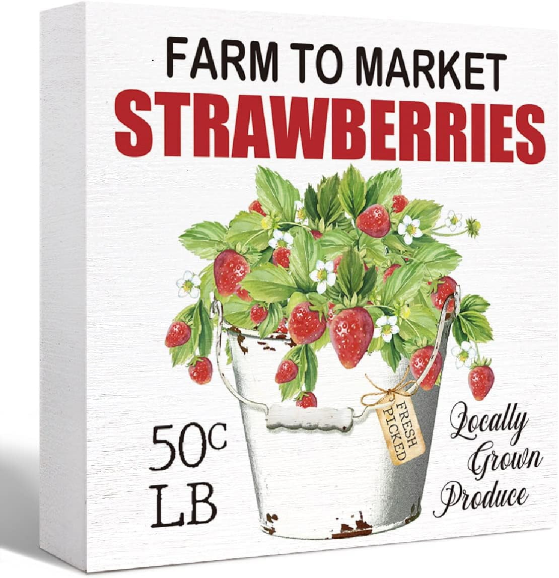 Farm Fresh Strawberries Wood Box Sign Farm to Market Strawberries ...