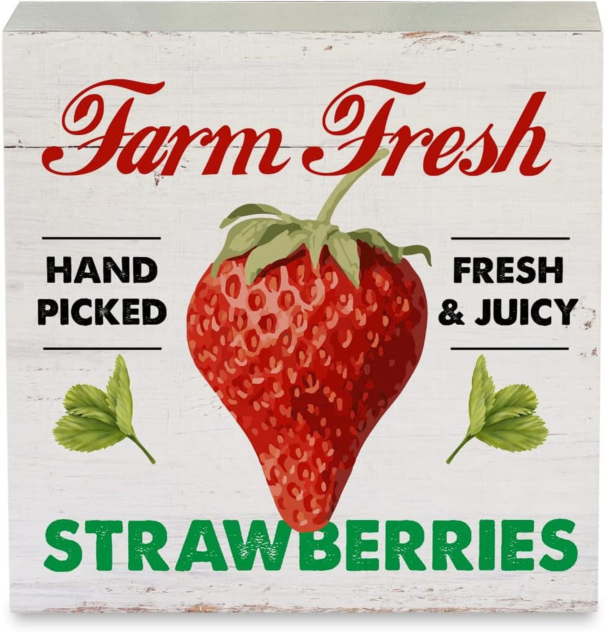 Farm Fresh Strawberries Wood Box Sign Rustic Farmhouse Strawberry ...