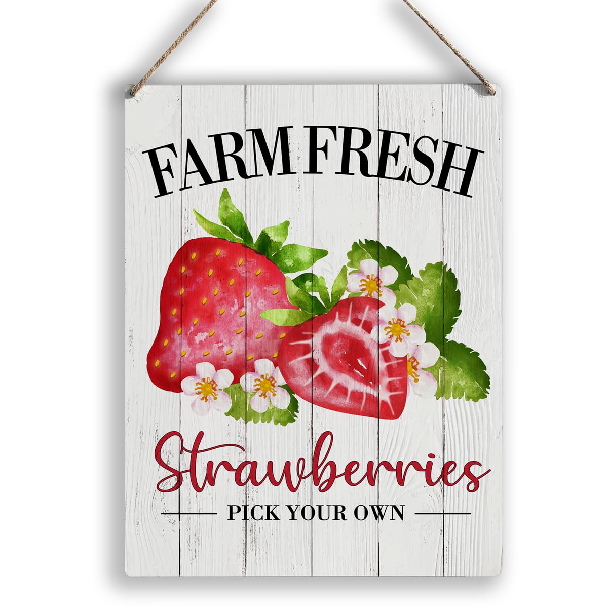 Farm Fresh Strawberries Wooden EC36 Rustic Signs Home Wall Decor ...