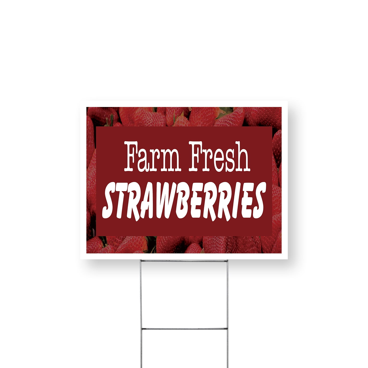 Farm Fresh Strawberries Yard Sign 18 Inch x 24 Inch Double Sided ...