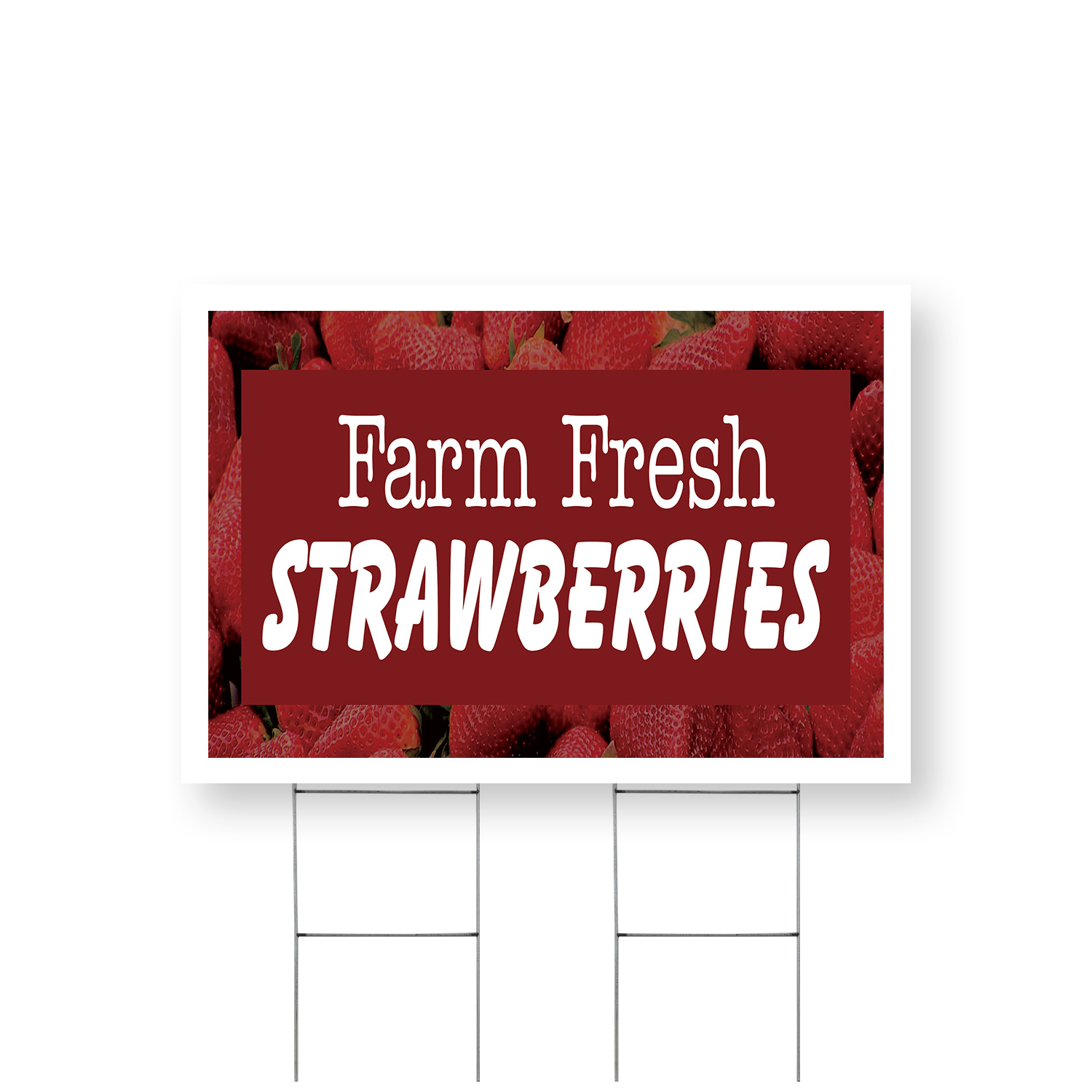 Farm Fresh Strawberries Yard Sign 24 Inch x 36 Inch Single Sided ...
