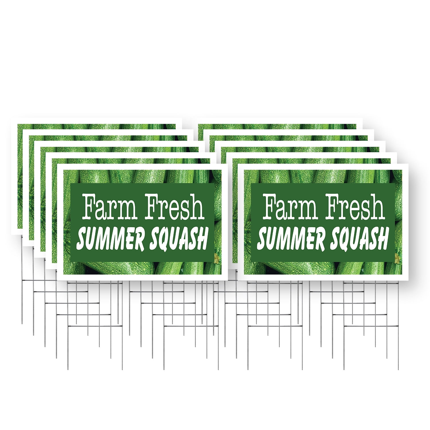Farm Fresh Summer Squash Yard Sign 10 Pack of 24 Inch x 36 Inch Double ...