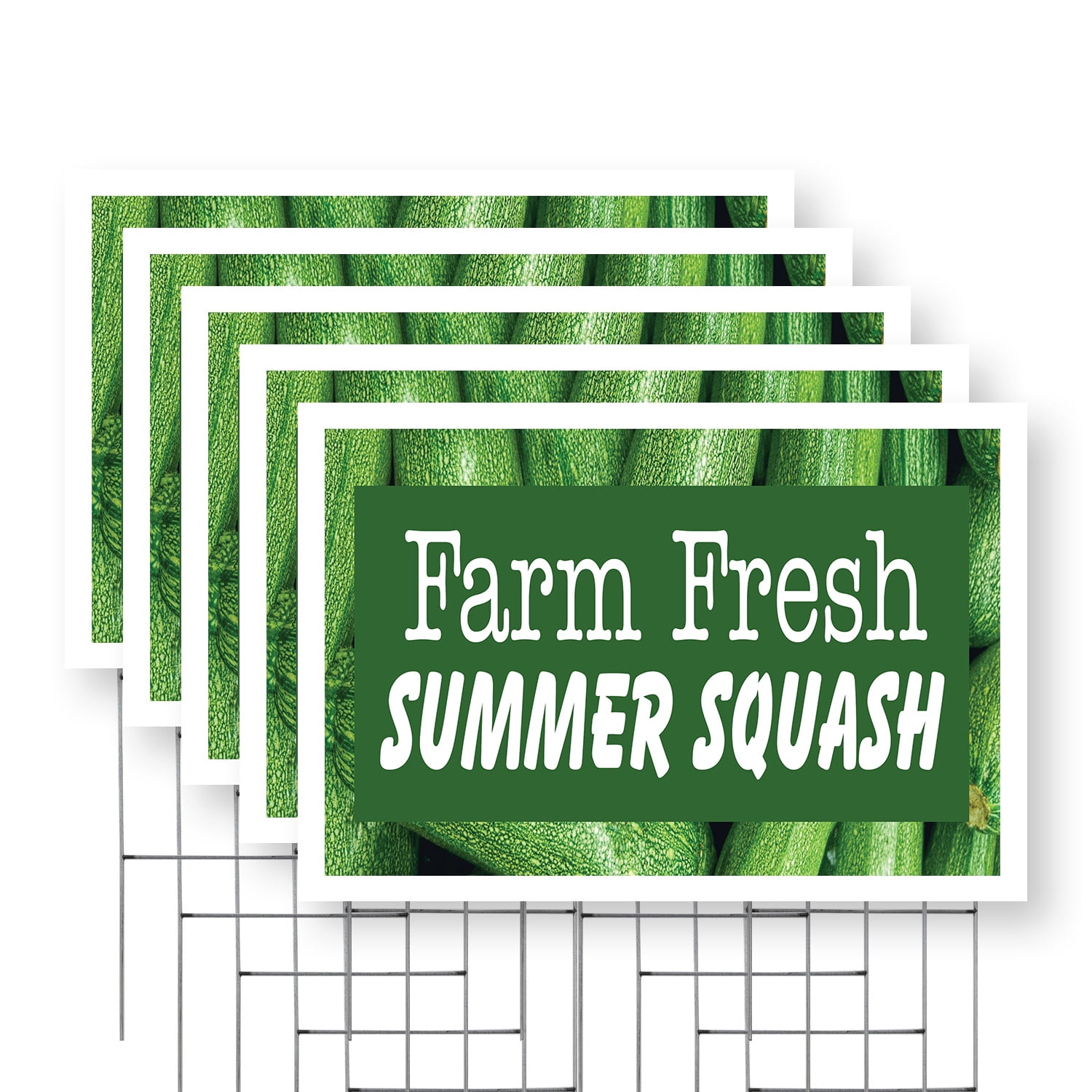Farm Fresh Summer Squash Yard Sign 5 Pack of 24 Inch x 36 Inch Single ...