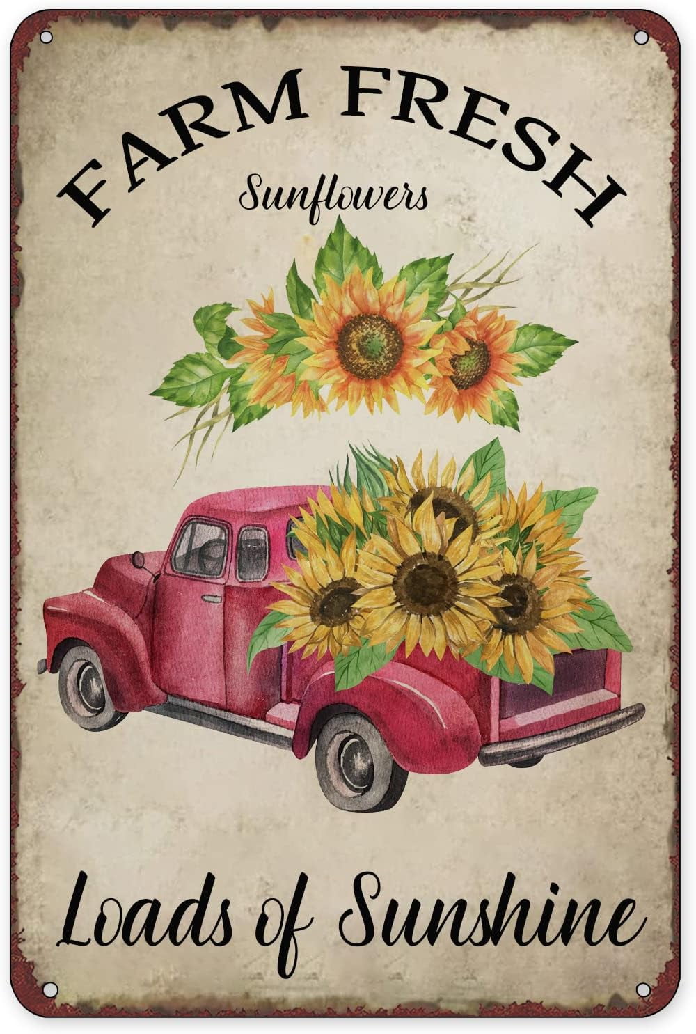 Farm Fresh Sunflower Truck Vintage Metal Tin Signs Rustic Farmhouse ...