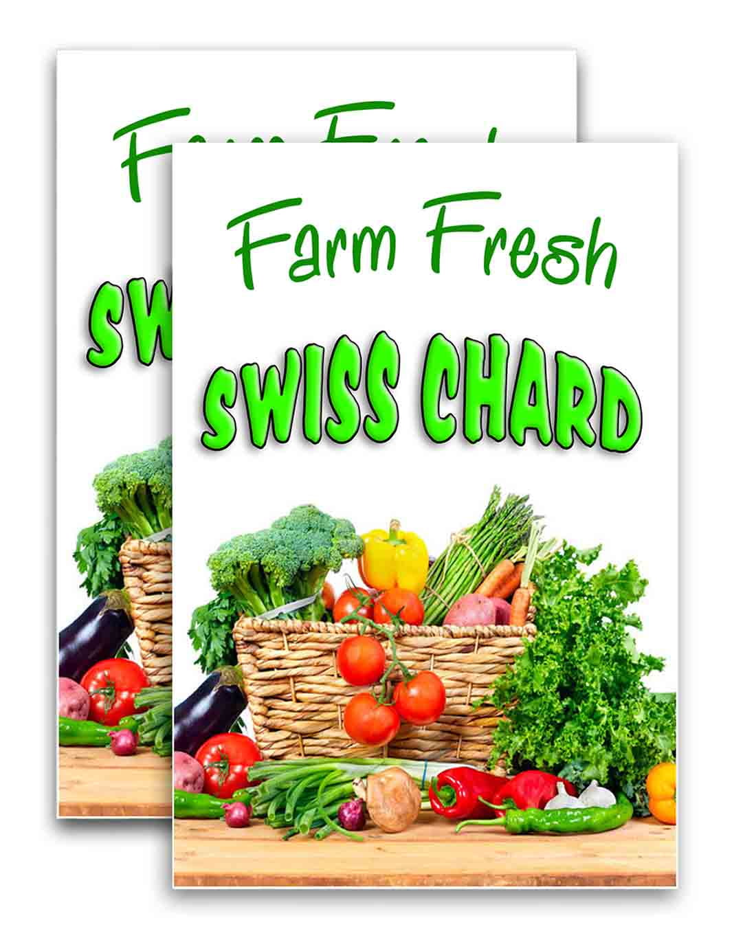 Farm Fresh Swiss Chard (24" X 36") Vinyl Decal Only (Pack of 2) |Sign ...