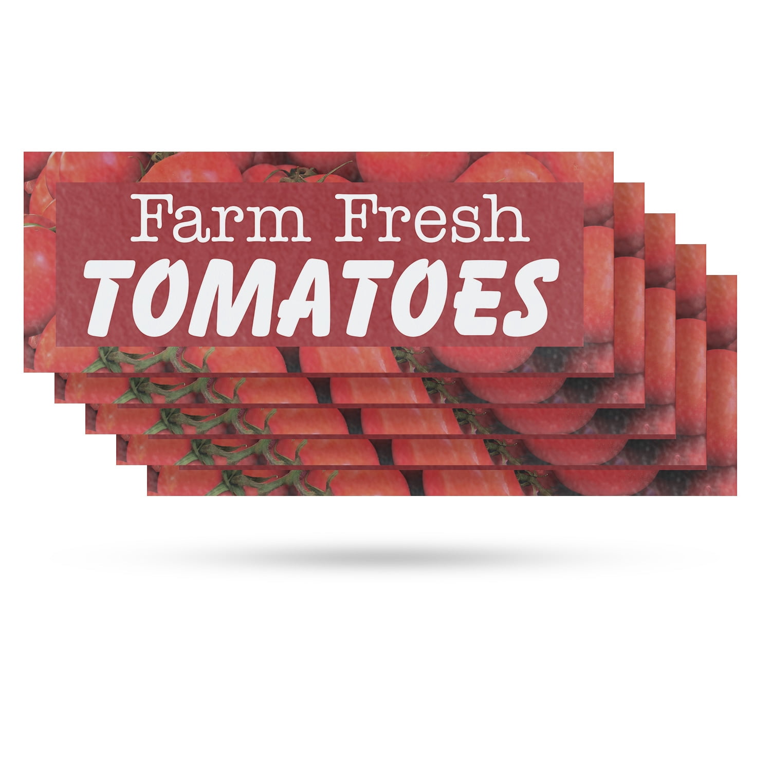 Farm Fresh Tomatoes Vinyl Decal 5 Pack of 12 Inch x 5 Inch Weatherproof ...