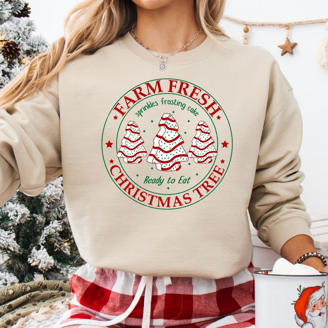 Farm Fresh Tree Cake Sweatshirt, Cake Sweater, Tree Cake Sweater ...
